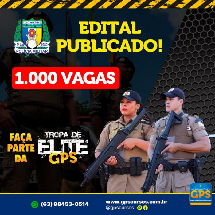 Com oferta de 1 mil vagas, concurso da PM no Tocantins abre inscrições ... Com oferta de 1 mil vagas, concurso da PM no Tocantins abre inscrições ...